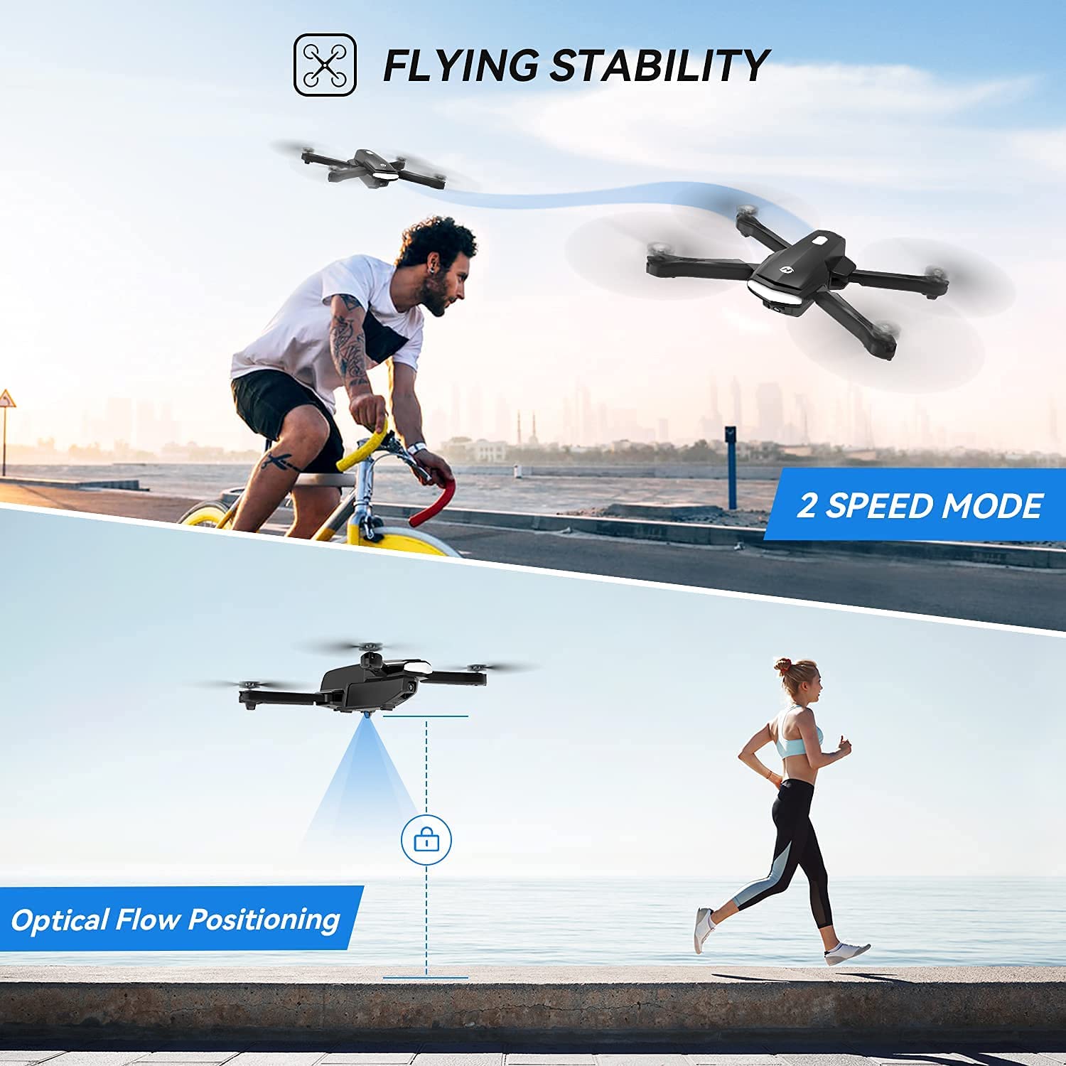Holy Stone HS260 Drone for Kids Adults with 1080P HD Camera Adjustable, Foldable RC Quadcopter for Beginners with 30 Mins Flight, Gravity Sensor, Voice Control, Trajectory Flight with 3 Batteries