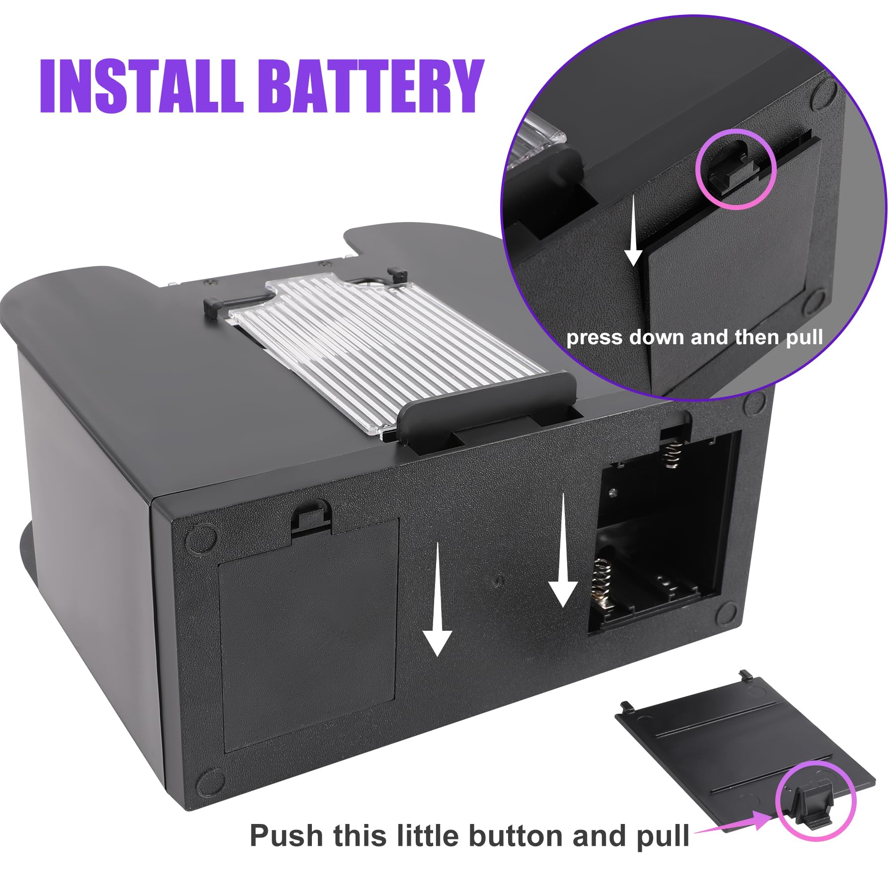Lineba 2 Deck Automatic Card Shuffler, USB-C/Battery-Powered Electric Casion Shuffler for Poker, UNO, Phase 10, Skip-Bo, Texas Hold'em, Blackjack and Home Card Games