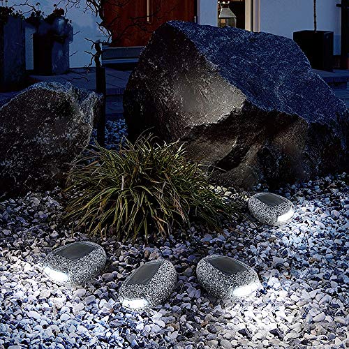 IBalody Led Solar Creative PVC Stone Post Lights Modern Simple Outdoor Waterproof Column Lamps Garden Balcony Street Lawn Landscape Home Villa Lighting Pillar Lights