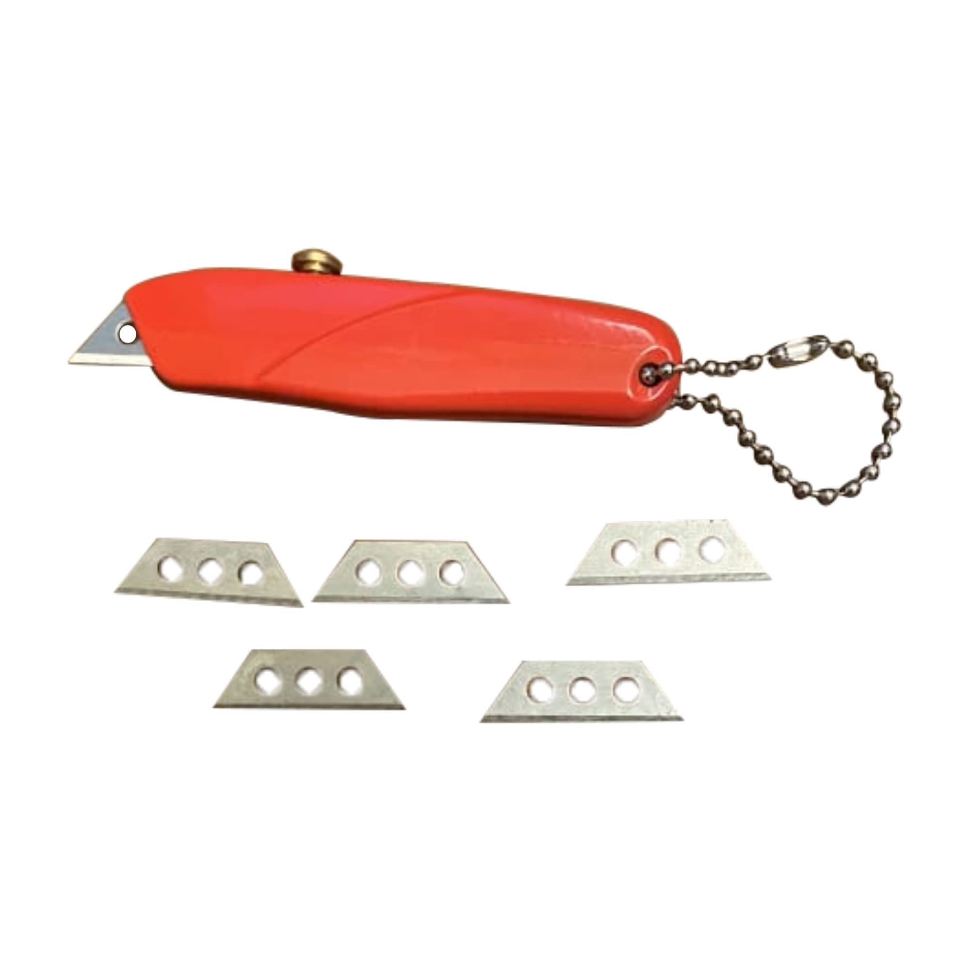 Mini Keychain Knife Box Opener for Keyring - 3 Inch Utility Knife on Keychain with 5 Extra Blades - Small Cutter for Opening Packages