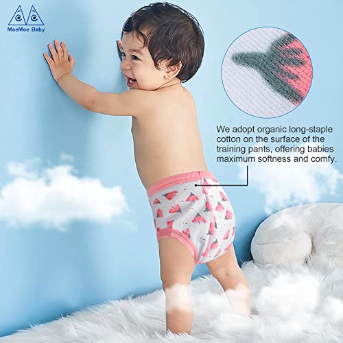 MOEMOE BABY Toddler Training Underwear Absorbent Potty Training Underwear for Boys Girls, Cotton Potty Training Pants 2-6T