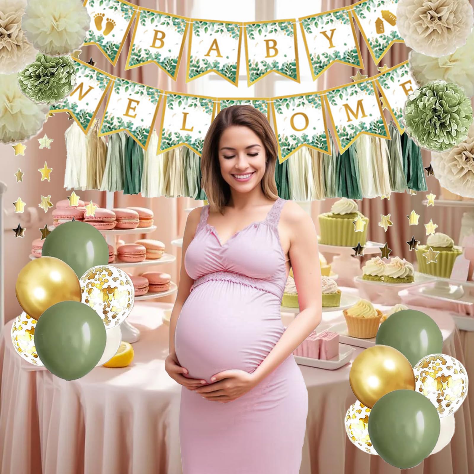 Sage Green Baby Shower Decorations