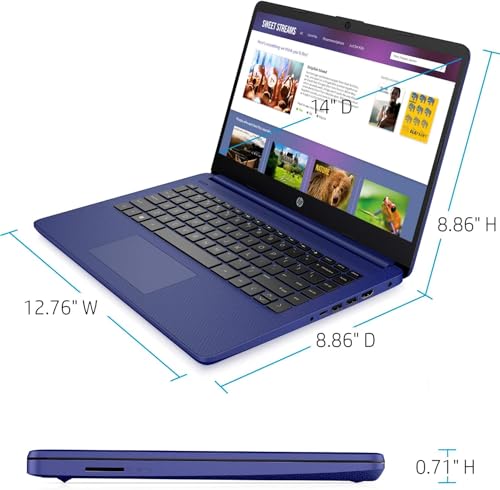 HP Stream Laptop 2023 Newest 14" HD Display, Intel Celeron N4120 Processor, 16GB RAM, 192GB Storge (64GB EMMC+128GB SD Card), Intel UHD Graphics 600, Webcam, Wi-Fi, Windows 11 Home in S Mode