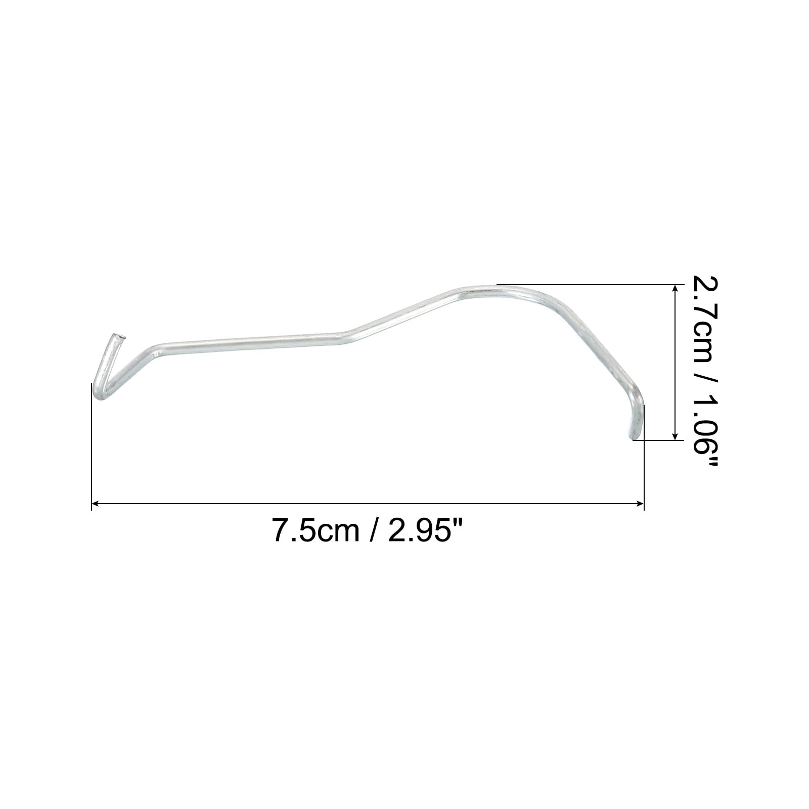 PATIKIL 3x1.1 Cage Door Hook, 10Pcs Stainless Steel Durable Singe Wire Water Pipe Latch Hook for Locking and Fixing Rabbit Pig Poultry Cage, Silver