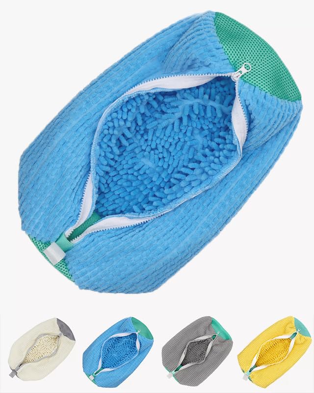 Shoe Washing Bag for Washing Machine, Laundry Shoe Bag For Washer And Dryer, Reusable Shoe Washing Bag for All Shoe Types And Sizes Blue
