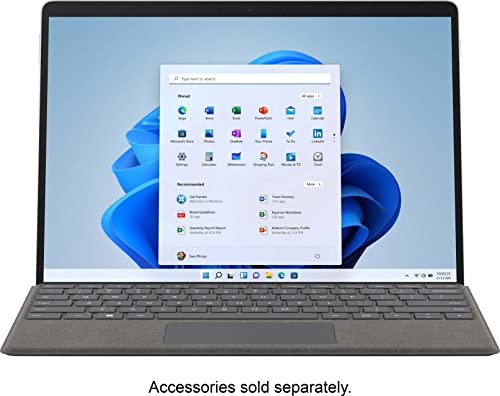 Microsoft Surface Pro 8 Tablet, 13" QHD Touchscreen, Intel Core i5-1135g7 (Up to 4.2GHz), Intel Iris Xe Graphics, 8GB DDR4 RAM, 256GB PCIe SSD, Device Only, Windows 11h, Platinum, with MTC Stylus Pen