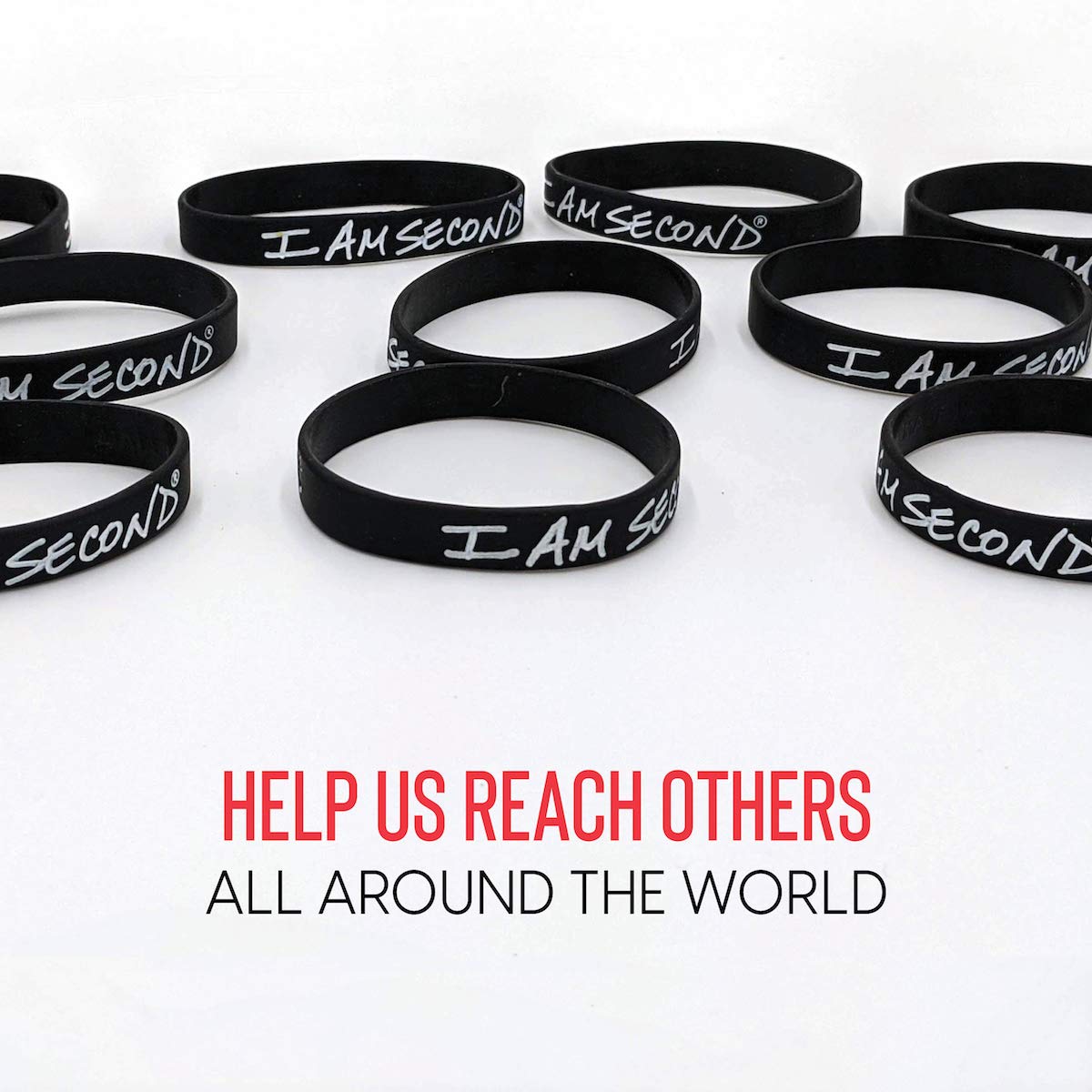 I Am Second 25-Pack Classic Adult Black Silicone Wristbands
