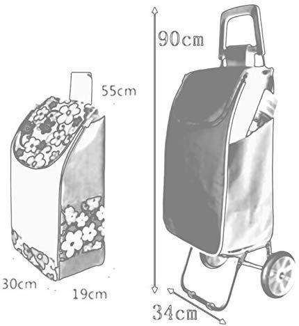 Shopping Trolley on Wheels Multi Function Shopping Cart Folding Trolley Large Capacity Light Weight Wheeled Trolley Push Cart Bag with 2 Wheels Storage Hand Trucks,Black ,