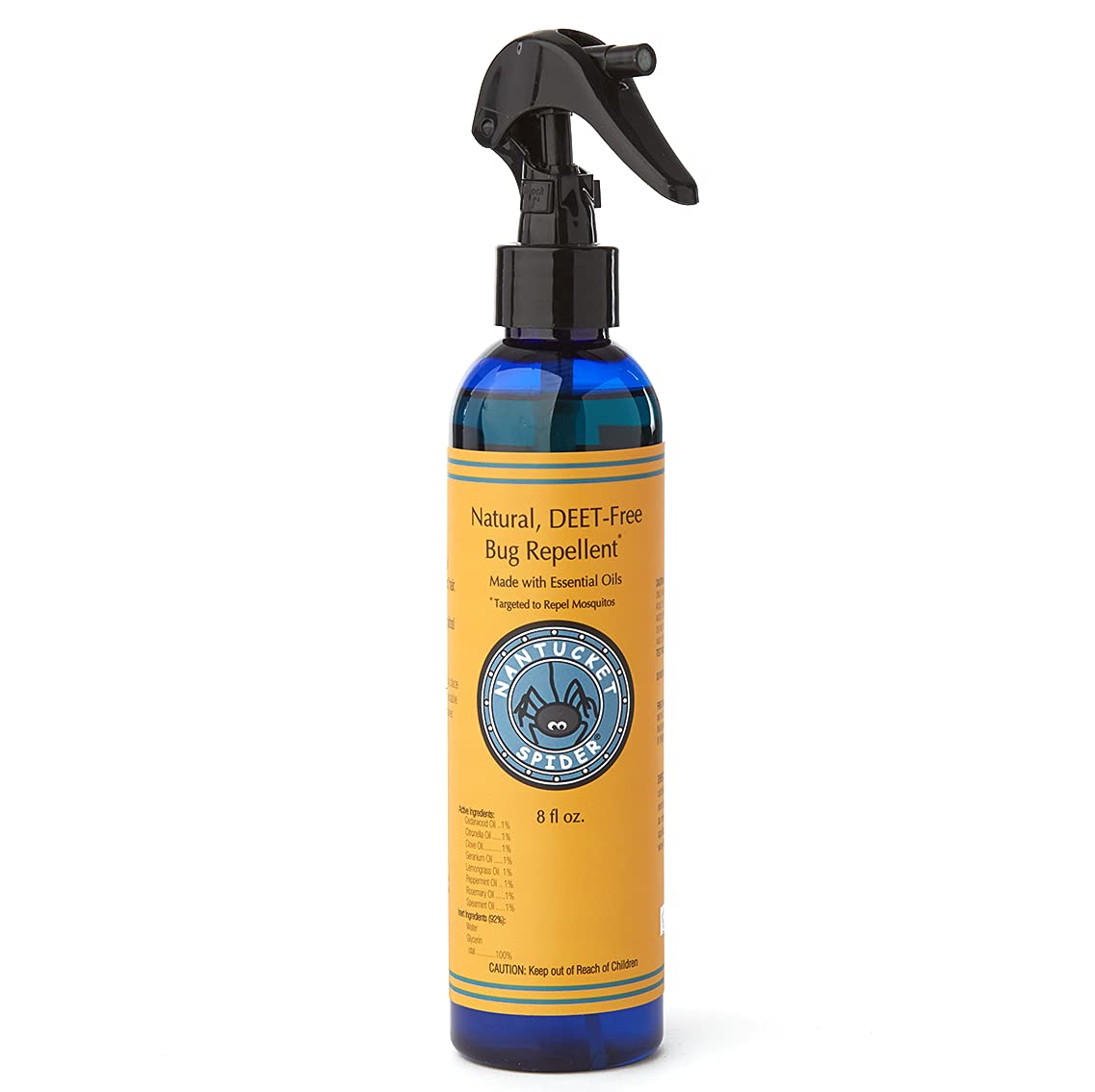 Nantucket Spider Original Bug Repellent for People - 8 oz | Repels Mosquitos, Biting Flies, Wasps, & No-See-Ums | Deet-Free Essential Oil Insect Repellent