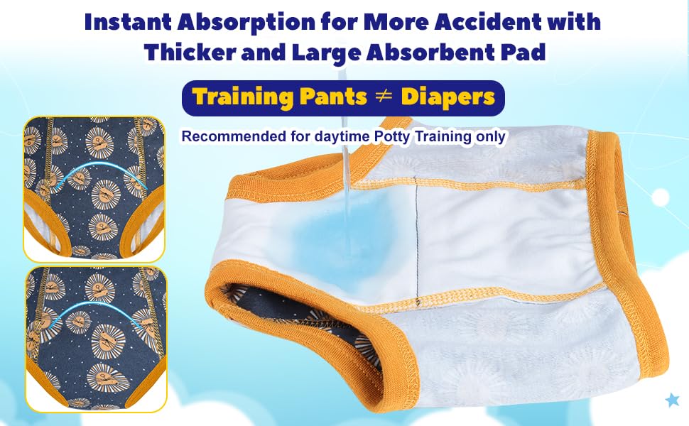 MOEMOE BABY Training Pants Absorbent Potty Training Underwear for Toddler Boys Girls, Cotton Training Pants 6T