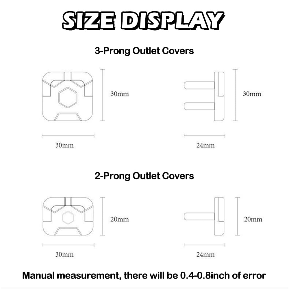 Outlet Covers Baby Proofing (60 Pack) Mulaibdin Safety Socket Covers for Child, Electrical Outlet Protectors with Hidden Pull Handle, No Easy to Remove by Children Outlet Cap for 2/3-Prong