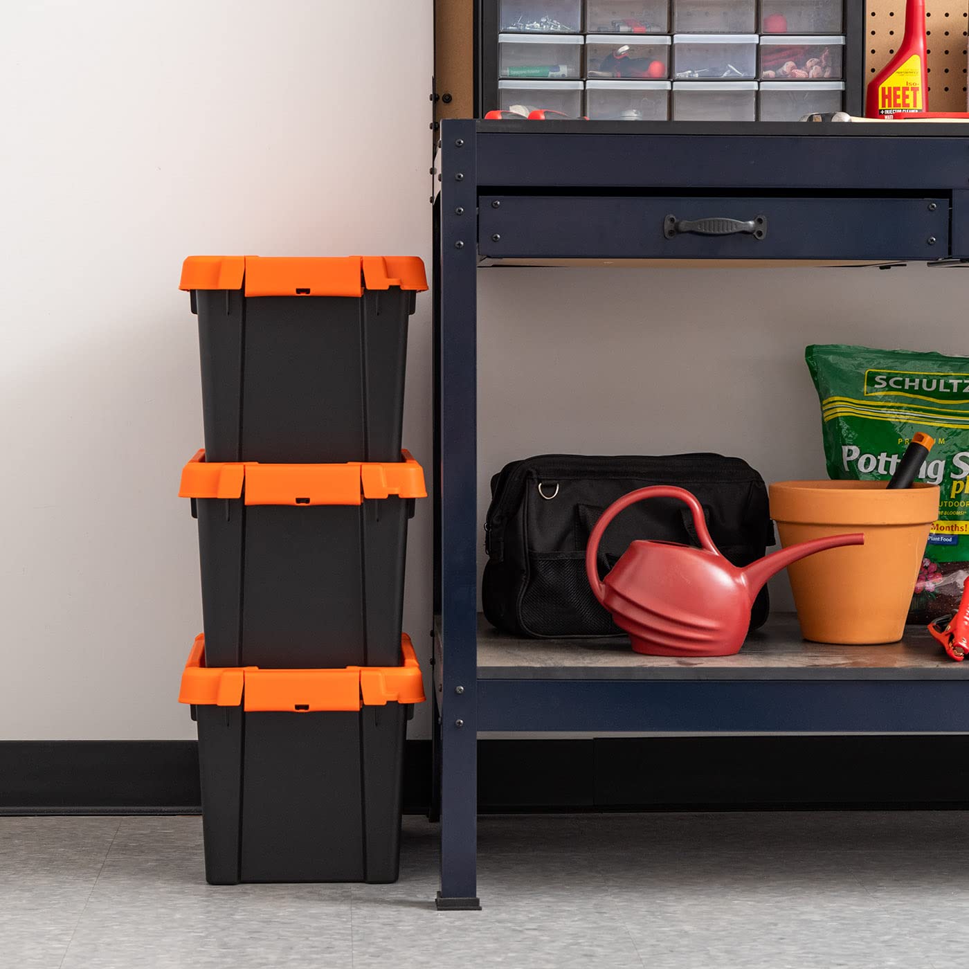 IRIS USA Heavy Duty Plastic Storage Bins and Totes Bundle (2 Pack 76qt + 21 Quart)