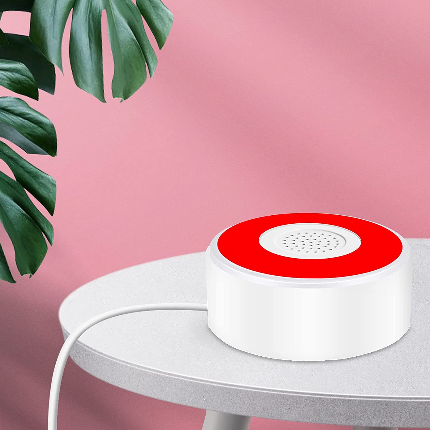 OUVOPO Indoor Siren Alarm with Strobe alerts, Smart Siren, Support USB Charge and with Back up Battery