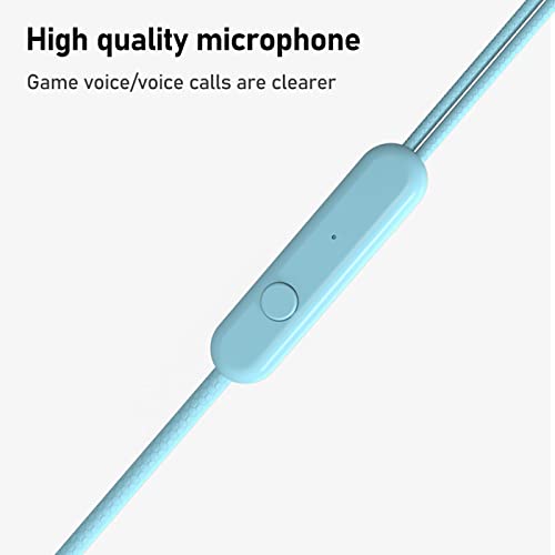 OCUhome H8 Wired Earphone - 1.1M 3.5mm Plug in-Ear Powerful Bass Wire Control Sport Earbuds Gaming Headset for Various Mobile Phone Pink
