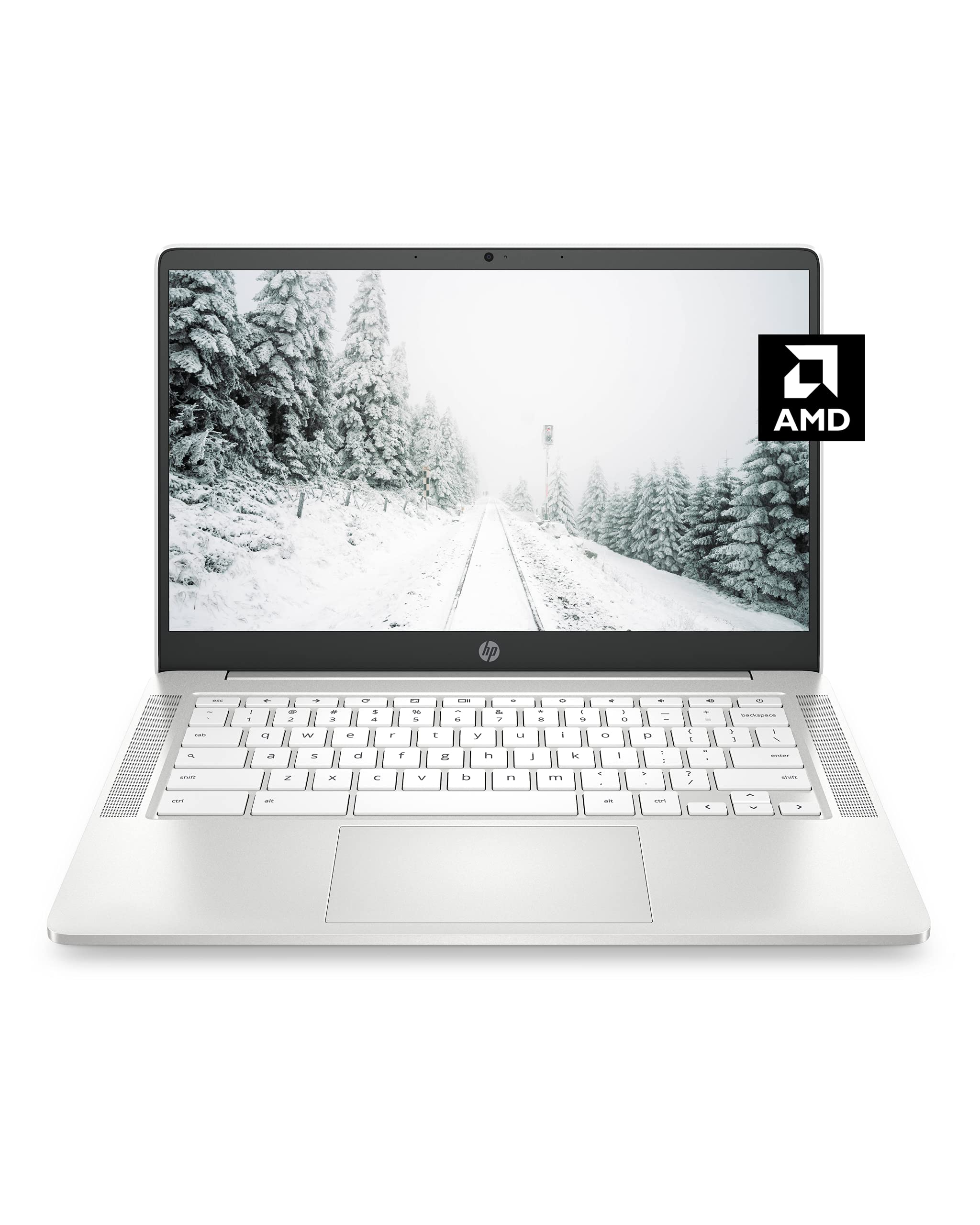 HP Chromebook 14-inch HD Laptop AMD 3015Ce 2.3 GHz 4GB DDR4 RAM, 32GB eMMC, AMD Radeon Graphics, USB Type-C, Wi-Fi, Bluetooth, ChromeOS, 14a-nd0030nr Forest Teal (Renewed)