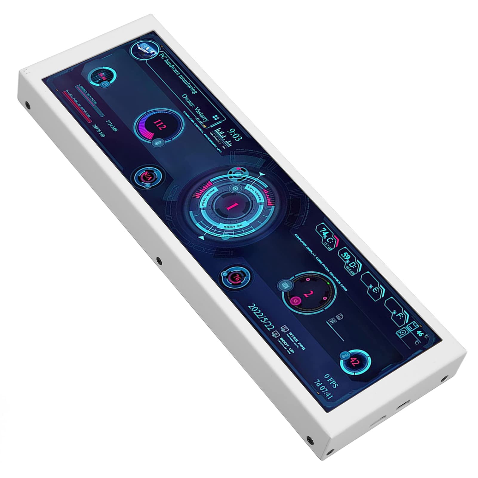 PC CPU Data Monitor, 7.9in IPS Widely Used Theme Editor 60HZ Refresh Rate Computer CPU Monitor for Gaming