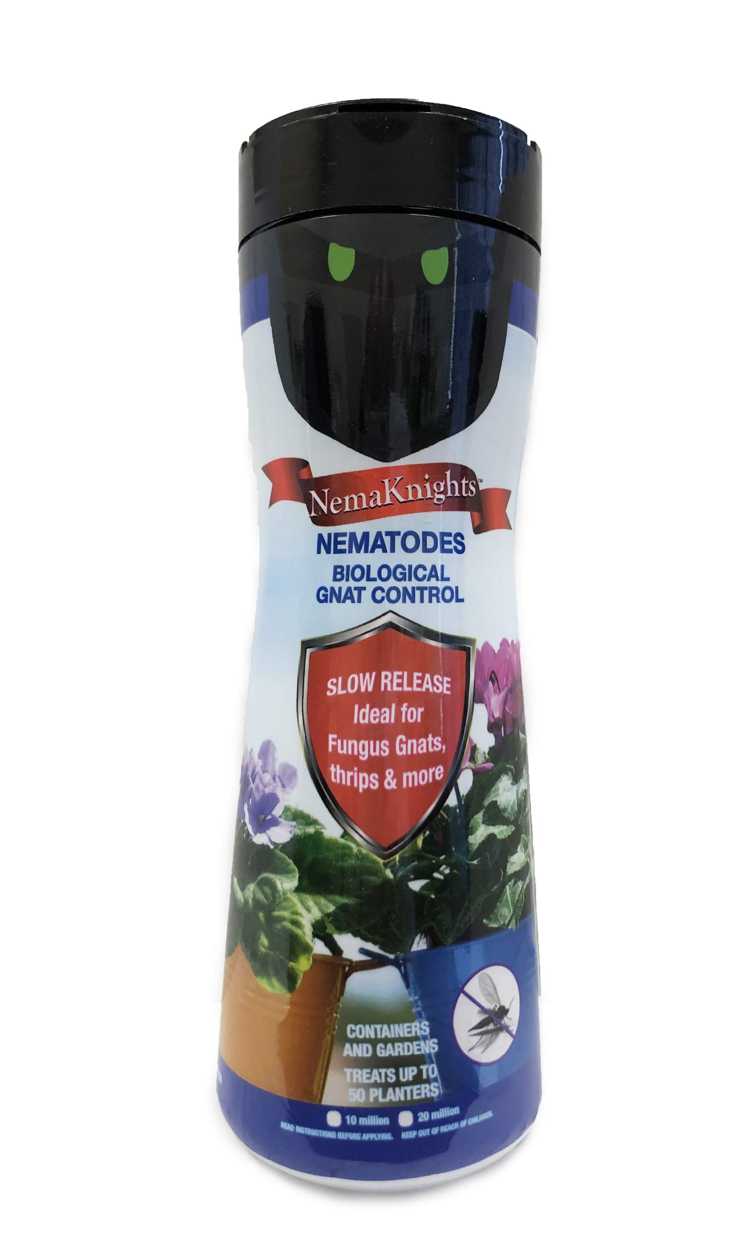 NemaKnights Nematodes Slow-Release Biological Gnat Control, Shakeble Nematode Pearls, 10 oz (Treats up to Approx 1,000 sq ft or 50 Containers) - for Fungus Gnat & Thrips in Containers and Gardens