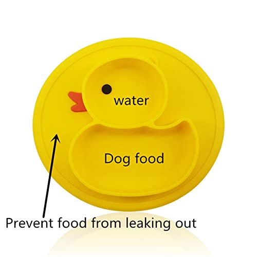 Multifunctional Pet Bowl Dog Cat Meal Plate Sub-Grid Silica Gel Suction Cup Food Bowl Multifunctional One-Piece Water Container Outdoor Portable Foldable Tray