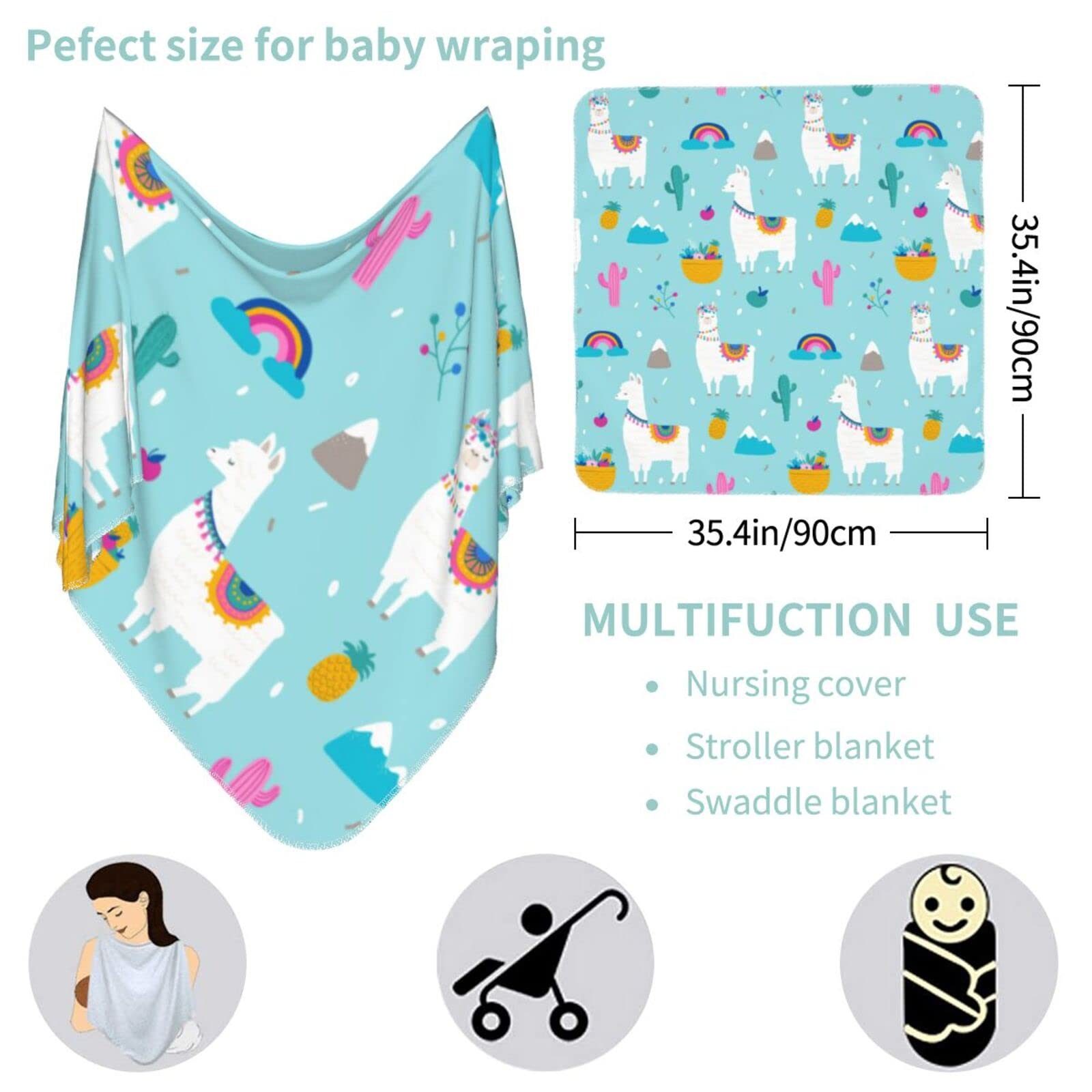 Qwalnely Llama Baby Stuff Blankets for Shower Infant Blankets for Newborn Baby Infant Toddler