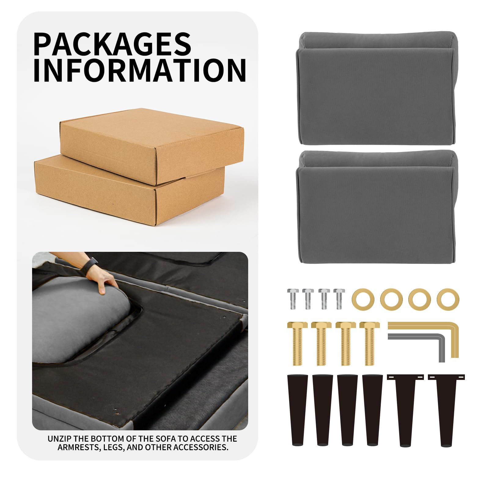 saows Futon Sofa Bed, Modern 75" Convertible Sofa Bed with Split Backrests and Pillow Top Armrests, Sleeper Bed Couch for Small Spaces, Living Room, Bedroom, Dark Grey