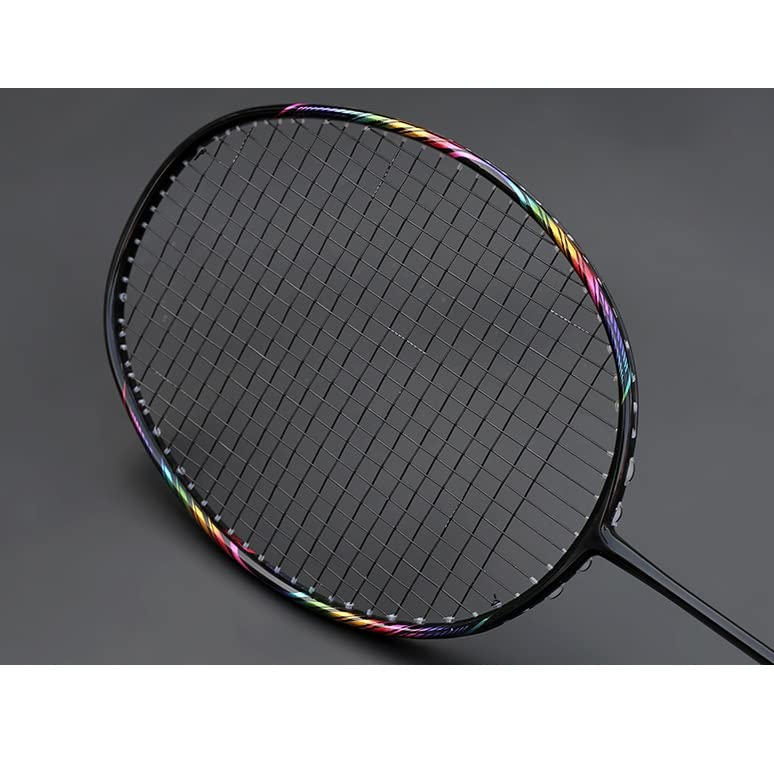 JHHDP Super Light 8U Full Carbon Fiber Badminton Rackets with Bags String Professional Racket Strung