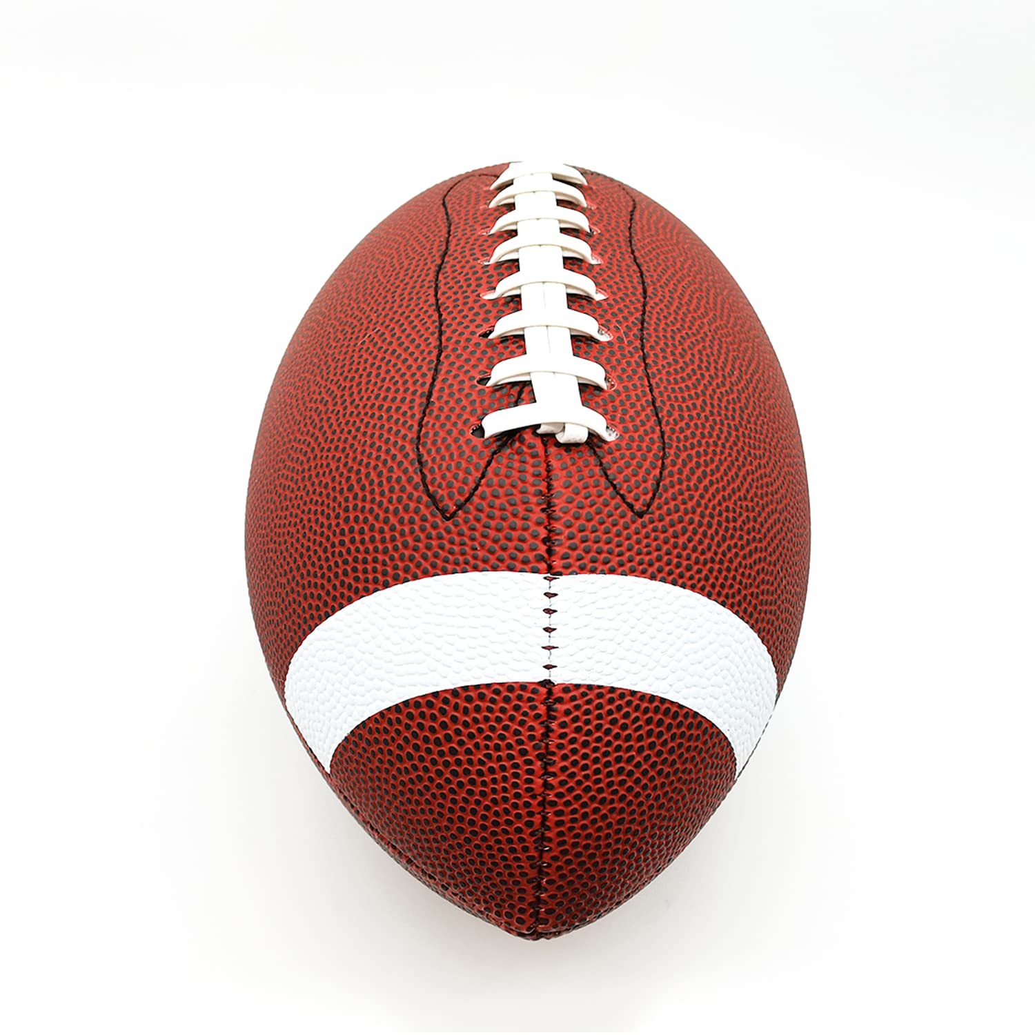 Jindduo Unique Grip Youth Football for Kids - PVC Composite Leather /with Pump for Training Practicing Recreational Play (Junior (Size 6)) brown