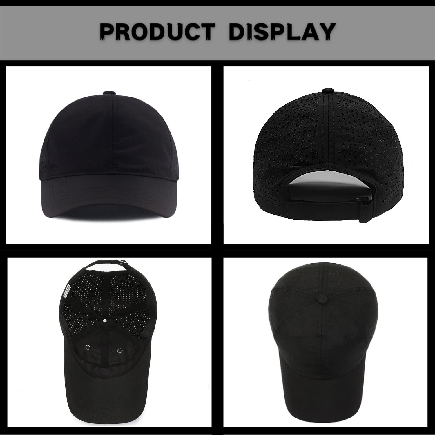 LITSSIN Workout Hats for Men Women 2 Packs, Quick Dry Fit Hat Athletic Mesh Running Hat for Hiking Fishing |UPF 50+