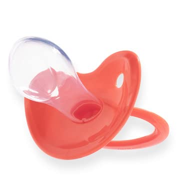 Pacifier Addict - Fixx - JUMBO Adult Orthodontic Therapeutic Sleep Aid - XXL Silicone Pacifier - Size 10 (Red) Mute Button