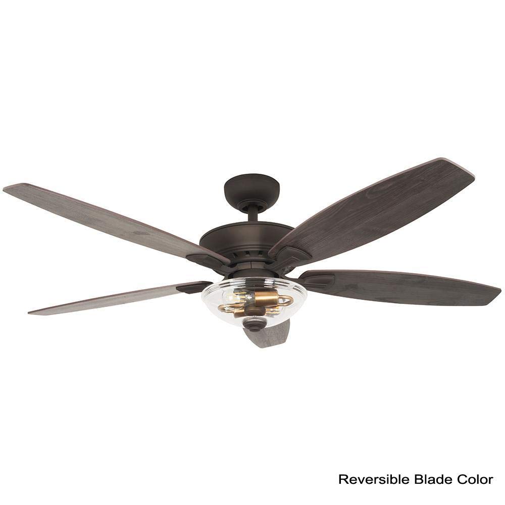Home Decorators Collection Connor 54 in. LED Seville Bronze Dual-Mount Ceiling Fan with Light Kit and Remote Control
