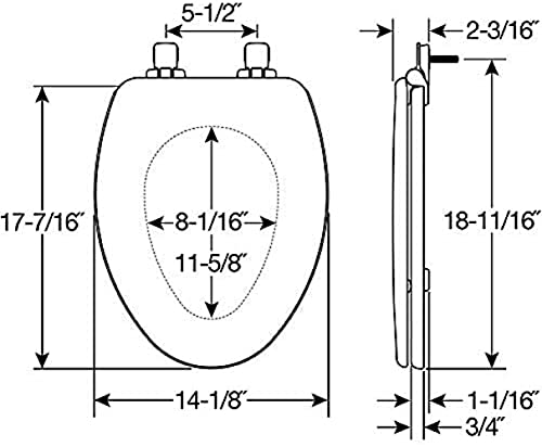 MAYFAIR 132SLOW 000 Sculptured Rainfall Toilet Seat will Slow Close and Never Loosen, ELONGATED, Durable Enameled Wood, White