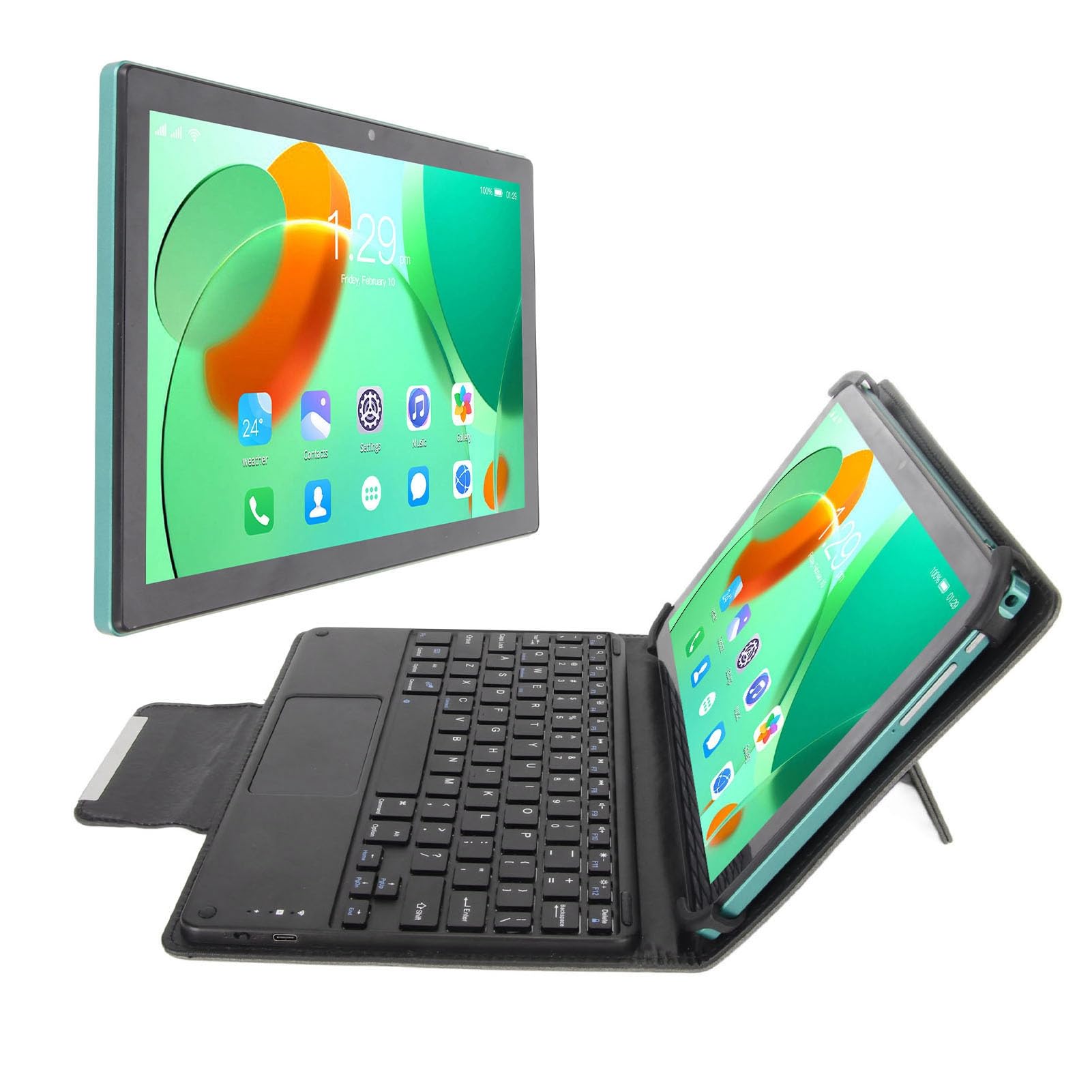 ICRPSTU 10. 1 Inch Tablet, 100-240V 2 in 1 Support Fast Charge Tablet PC 5G WiFi 8GB RAM 256GB ROM with Keyboard for Study (US Plug)