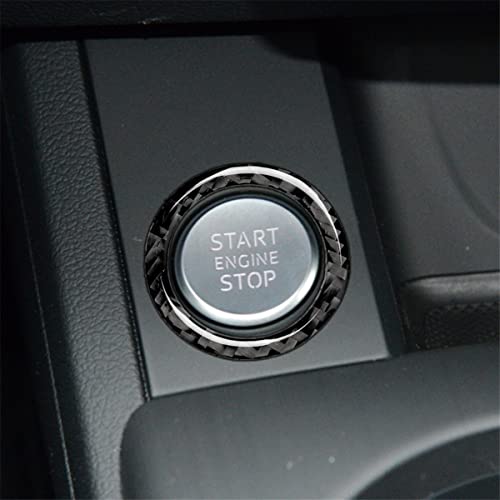 NC Carbon Fiber Styling Trim Cover Sticker Compatible with Q5 A4L A5 (Engine Start Stop Cover Ring A)