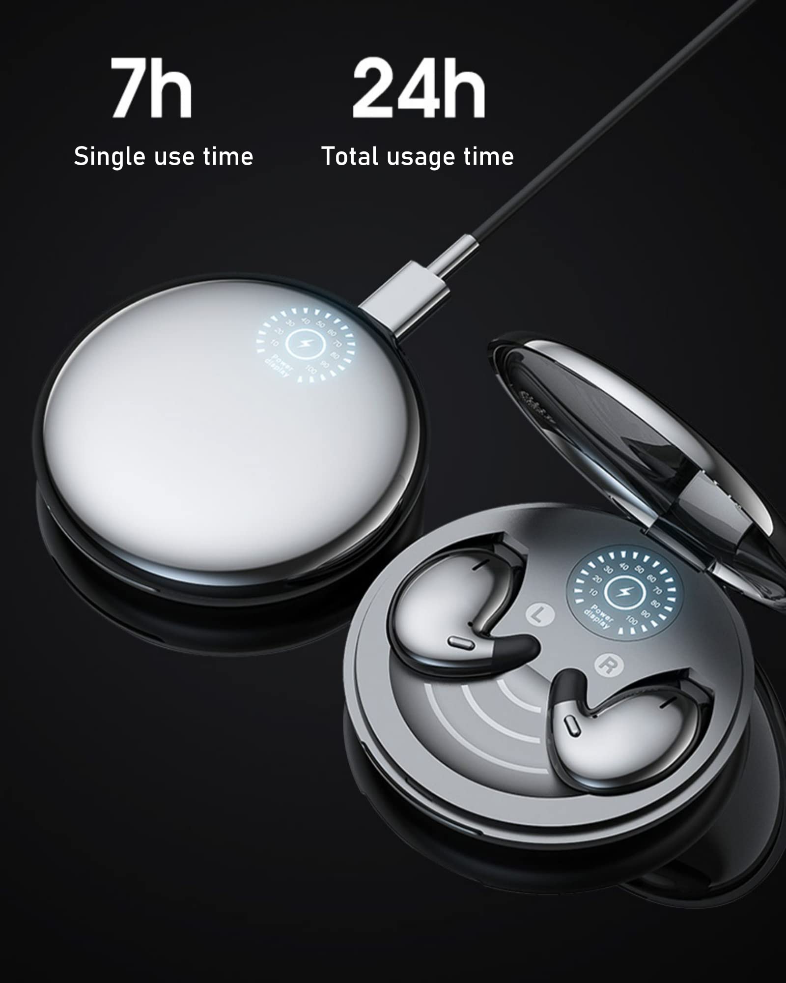 Mosonnytee Sleep Headphones Bluetooth Noise Cancelling Headphones for Sleeping Wireless Invisible Sleep Headphones for Side Sleepers Comfotable to wear for Sleeping