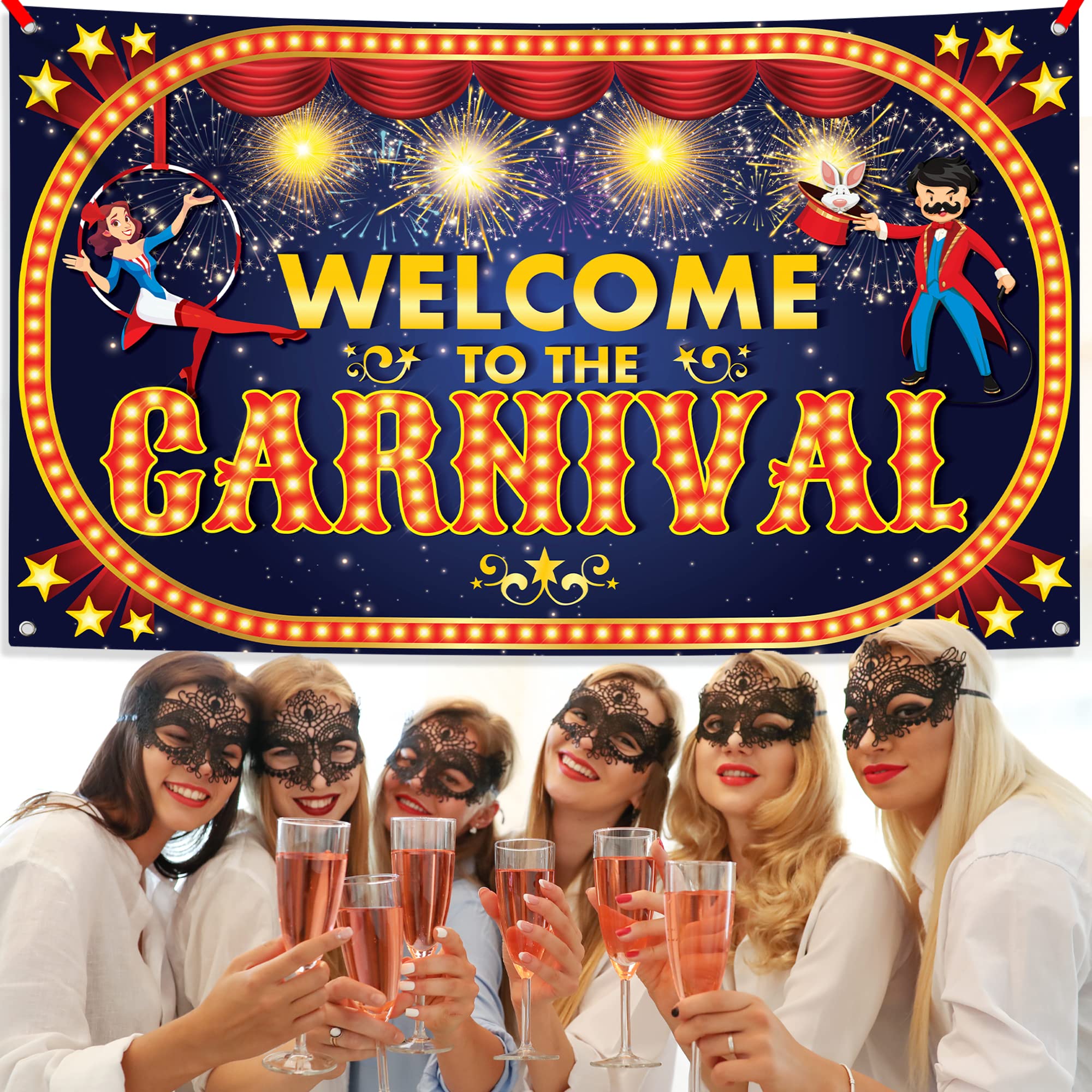 KatchOn, Welcome to The Carnival Banner - XtraLarge, 72x44 Inch, Carnival Decorations | Carnival Backdrop for Birthday Party | Carnival Theme Party Decorations for Event | Carnival Party Decorations