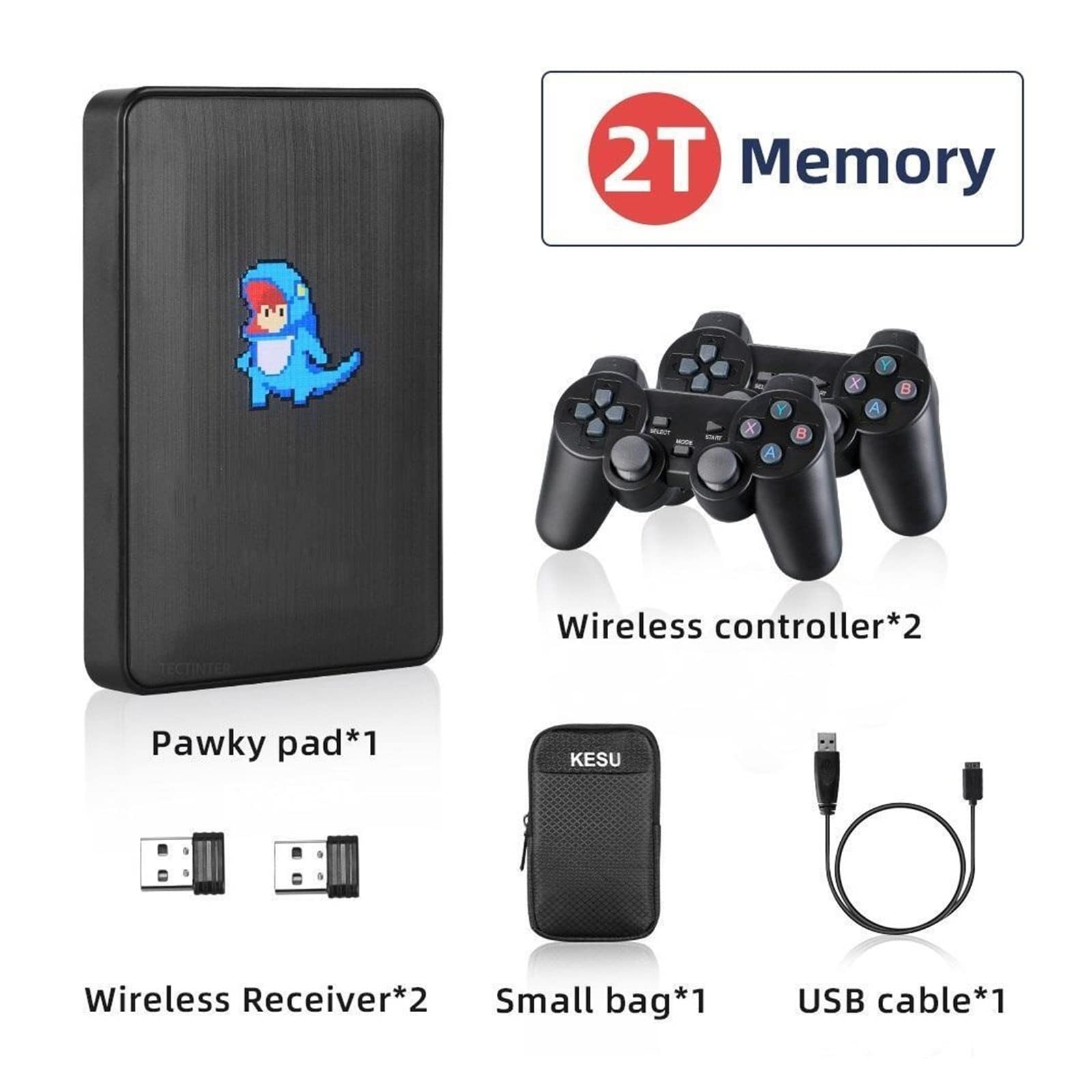 MOLLAL 4K Game Console Retro Video Game 2T4K 3D Gaming Console Naomi/N64 60000+ Gaming Kids Gift Boy Gift (Color : 2T-Without Bag, Size : X)