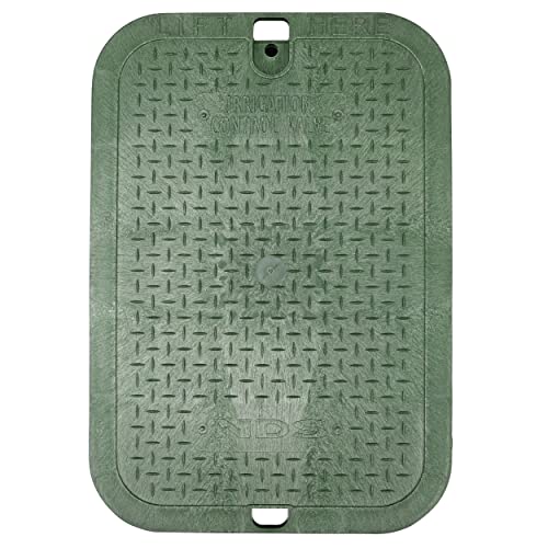 NDS 113BC1PK 14 in. X 19 in. Rectangular Standard Series Valve Box and Cover, 12 in. Height, Irrigation Control Valve Lettering, Black Box, Green Overlapping Cover, Black/Green