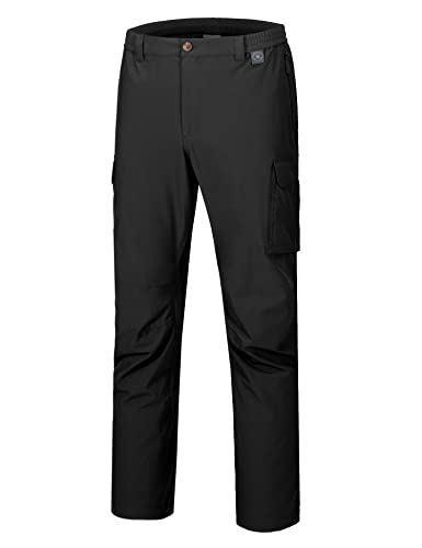 Little Donkey Andy Mens Waterproof Rain Hiking Pants Lightweight Quick Dry Outdoor Mountain Pants Black XL
