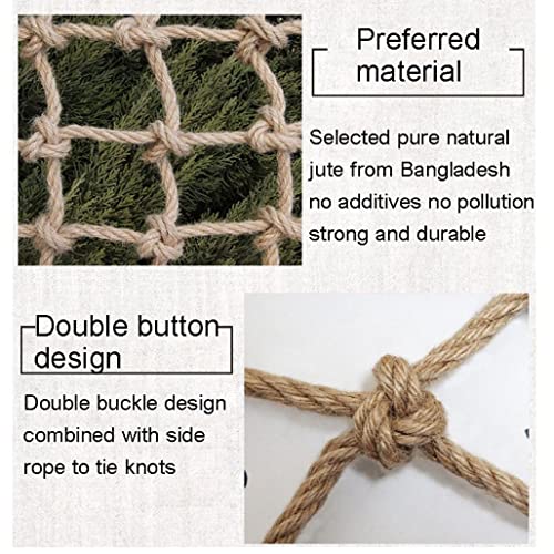 OUYOXI Safety Netting Climbing Net Protective Net,Hemp Rope Net,Balcony Safety Net,Stair Anti-Fall Net,Ceiling Decoration Net,Climbing Net,Hanging Net Dia 4mm(Size:1x1m/3.28x3.28ft)