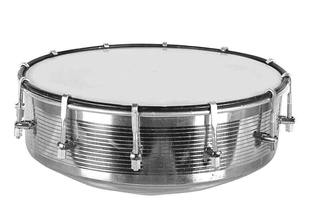 Naad Indian Musical Instrument Stainless Steel Nasik Tasha Drum With Bag and Stick