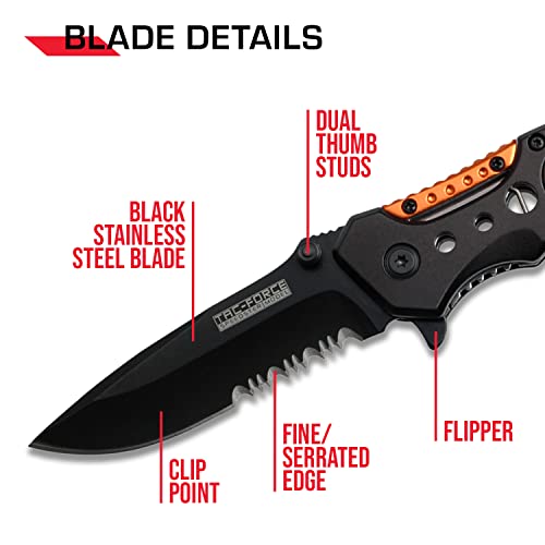 NDZ Performance TAC-Force Spring Assisted Opening EMT EMS Orange Rescue Folding Pocket Knife New