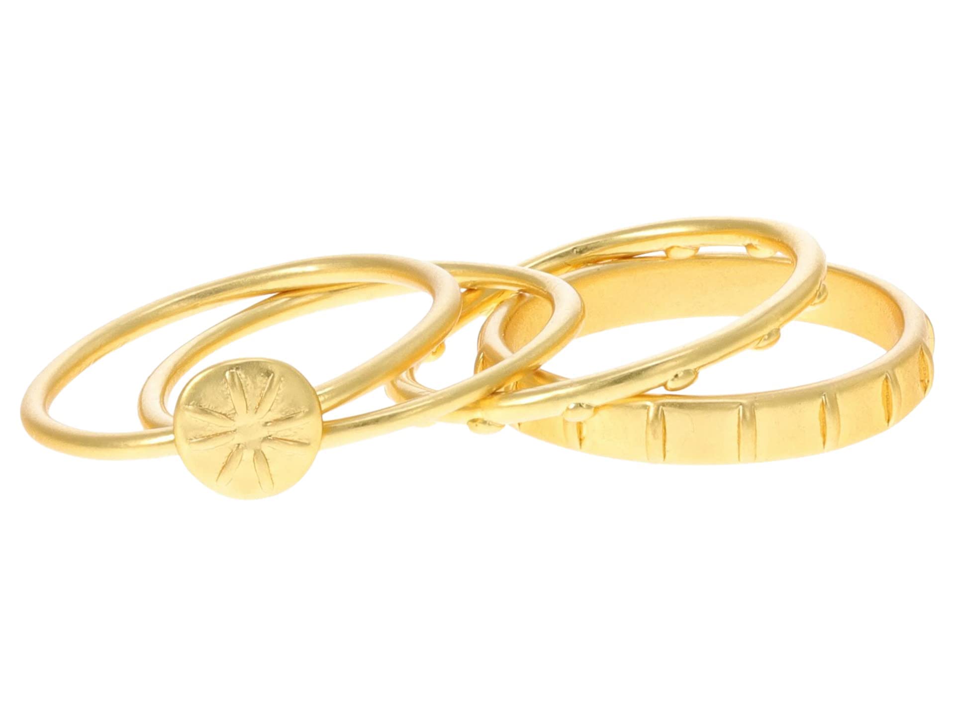 Madewell Etched Pinwheel Stacking Ring Set Vintage Gold 6