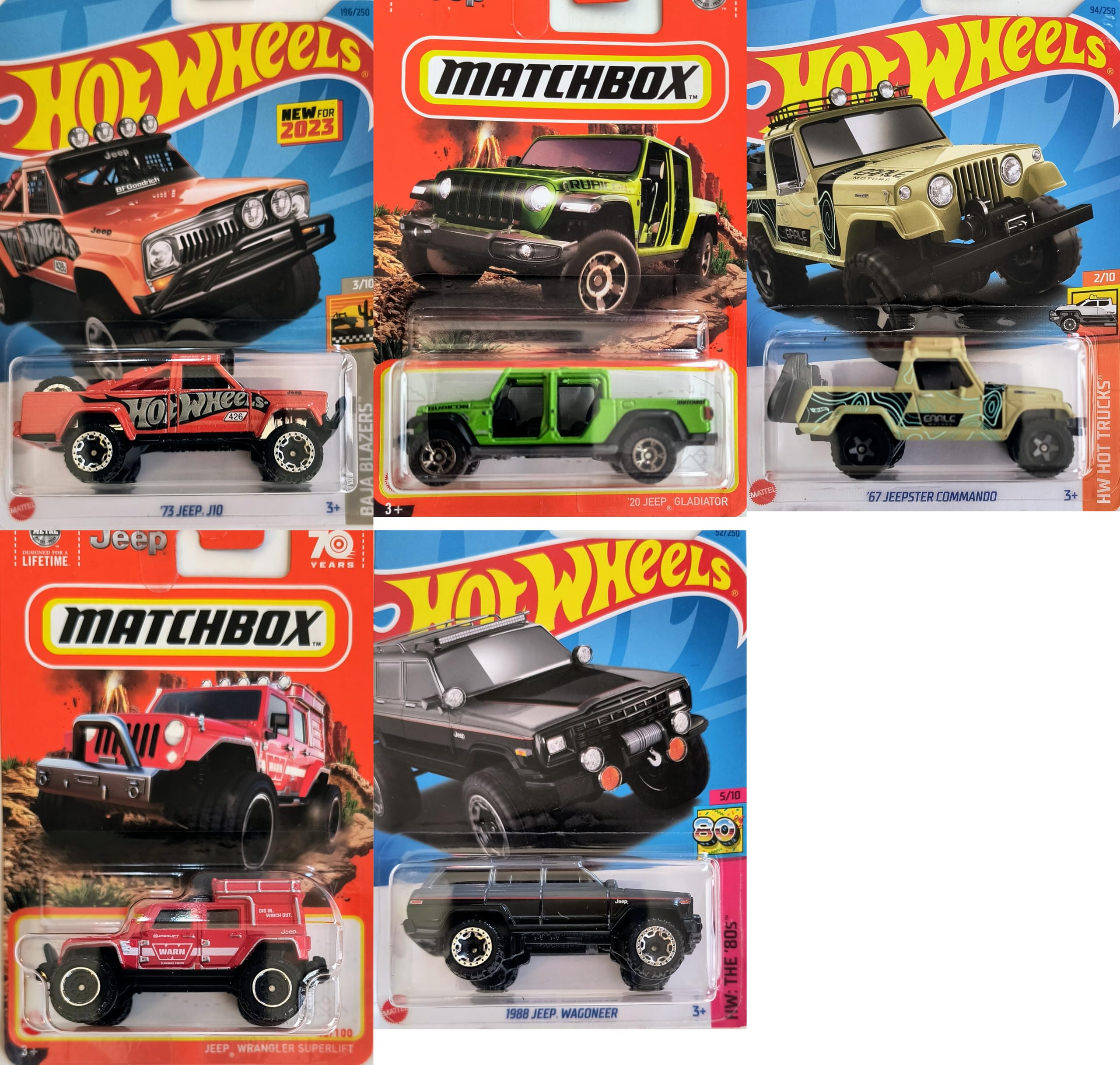 Hot Wheels Matchbox Jeep 5 Vehicle Bundle Set Version 3