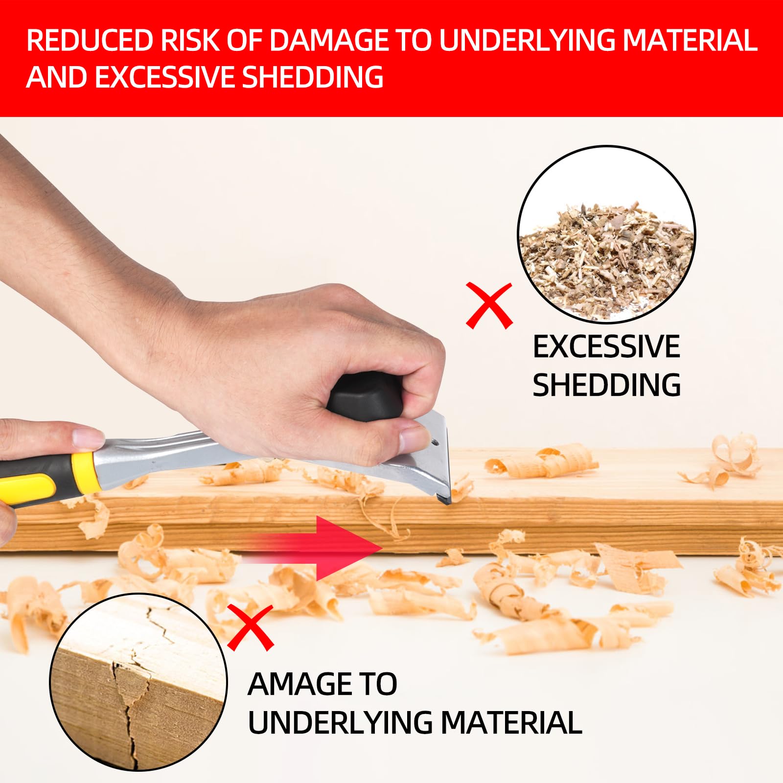 Premium Ergonomic Carbide Scraper with Grip and 3PC Carbide Blade, 2-1/2",Scraper Tool for Removing Varnish, Paint, Glue, Resin, Dry Glaze, Stains, Putty, Scratch