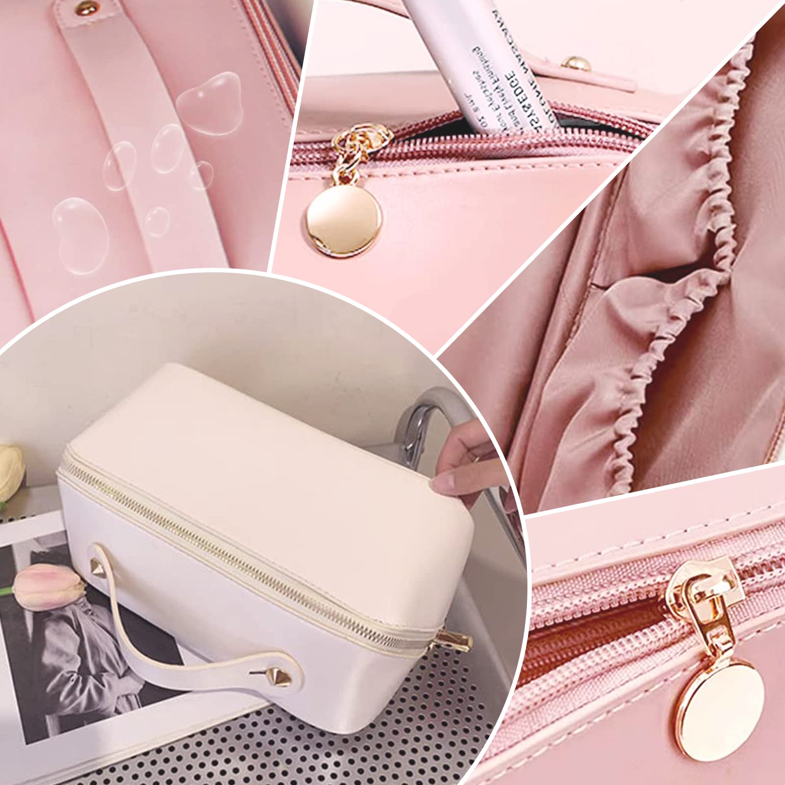 Ovenot Travel Cosmetic Bag - Multifunctional Makeup Bag for Easy Access, Waterproof, Large-capacity, with Handle and Divider