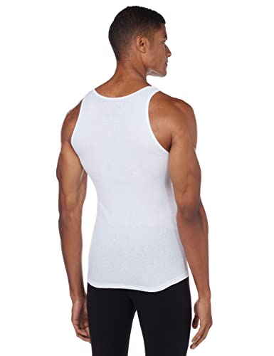 Hanes Men's 5-Pack ComfortBlend Tank with FreshIQ, White, Large