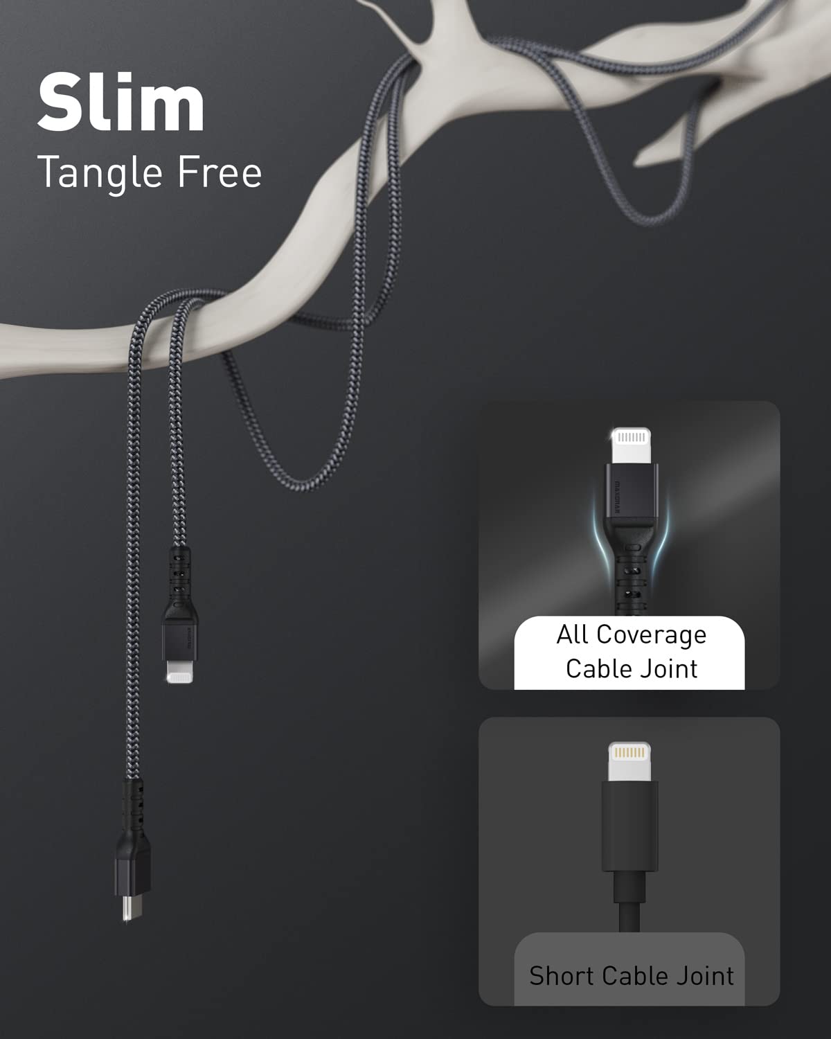 Maxonar USB C to Lightning Cable 3FT, [Apple MFi Certified] iPhone Charger Fast Charging Braided Cord Compatible with iPhone 14 Pro Max 13 Pro Max 13 Mini 12 Pro Max 11 Pro Max X XS XR iPad 8 Airpods
