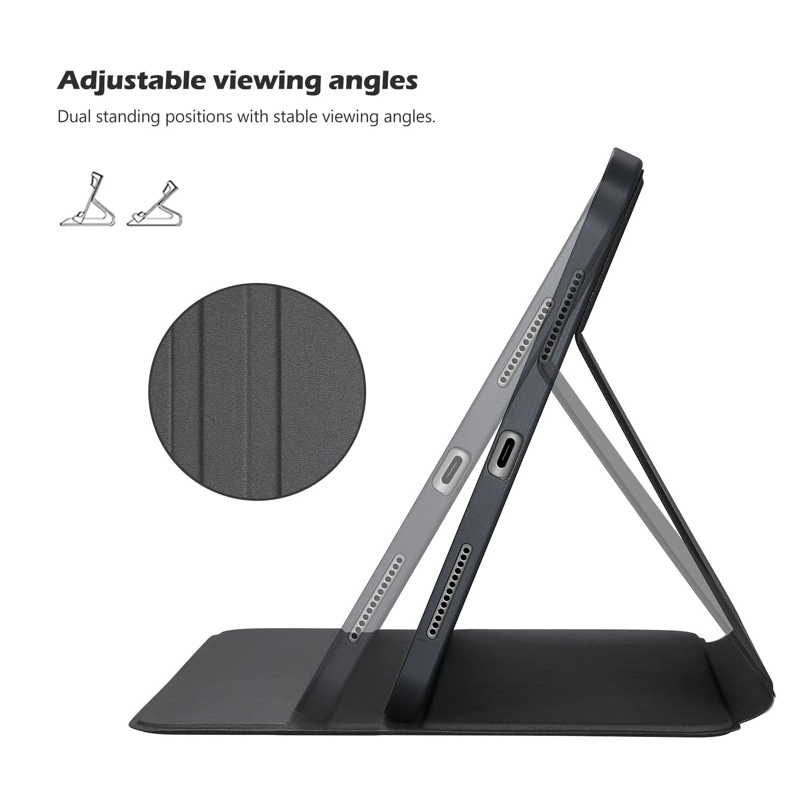 ProCase Smart Case for 2022 iPad 10th Generation Case with Pencil Holder, Slim Stand Protective Folio Book Cover for iPad 10.9 inch 2022 A2696 A2757 A2777-Black