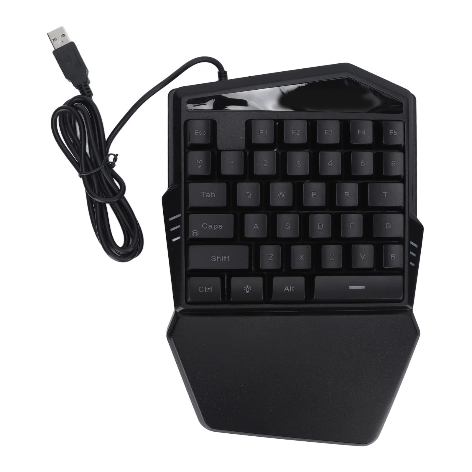 Onehanded Gaming Keyboard, 35key Keyboard with Wired USB Converter for Gaming