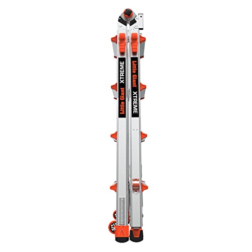 Little Giant Ladder Systems Xtreme 2.0, M17, 17ft, Multi-Position Ladder with Trestle Brackets and Ratchet Levelers, Aluminum, Type 1A, 300 lbs Weight Rating, (12817-801)
