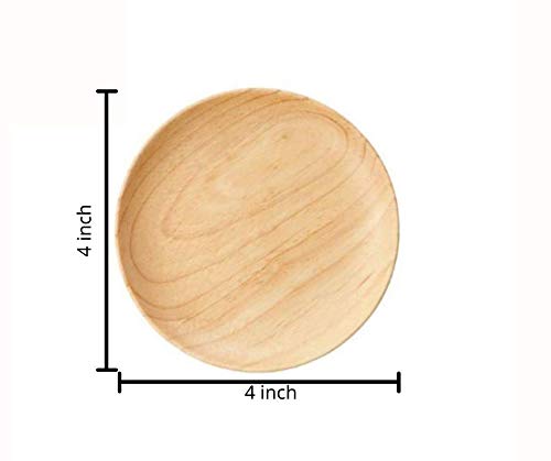 Islandoffer Wood Plate, Wooden Round Tray, Wooden Sushi Soy Dish tray